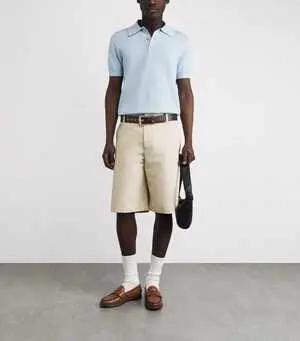 Casablanca Cotton-blend Pointelle Monogram Polo Shirt