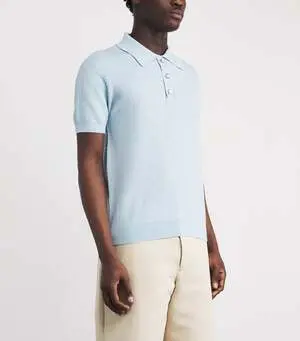 Casablanca Cotton-blend Pointelle Monogram Polo Shirt