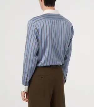 TOM FORD Silk Regent Stripe Shirt - Blue