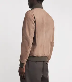 MOORER Suede Field Jacket - Brown