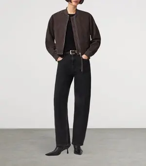 ALLSAINTS Suede Orten Bomber Jacket - Brown