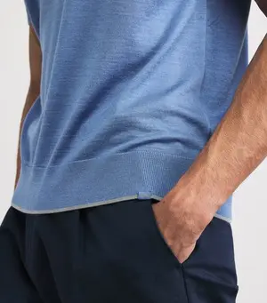 Paul & Shark Wool-silk Polo Shirt - Blue