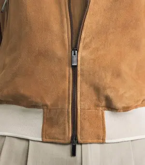 Paul & Shark Aqualeather Bomber Jacket - Brown