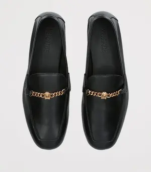 Versace Leather Medusa Chain Loafer