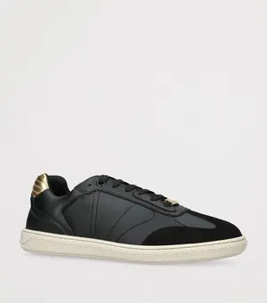 Versace Leather Low-top Sneakers - Black