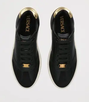Versace Leather Low-top Sneakers - Black