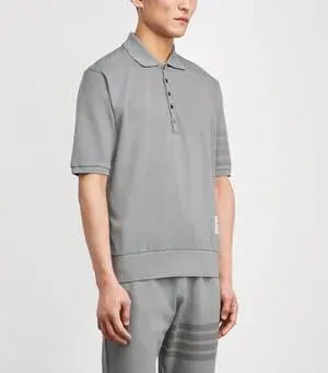 Thom Browne Cotton 4-bar Polo Shirt - Grey