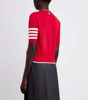 Thom Browne Wool-blend 4-bar Short-sleeve Sweater