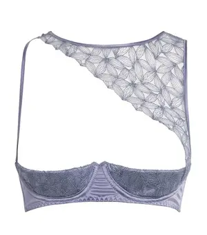 COCO DE MER Lace Esme Quarter Cup Bra - Blue