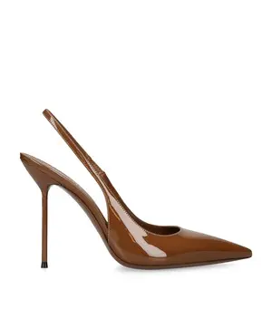 Paris Texas Patent Leather Slingback Pumps - Brown