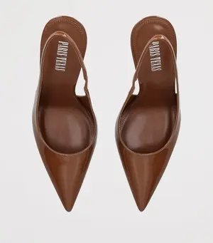 Paris Texas Patent Leather Slingback Pumps - Brown