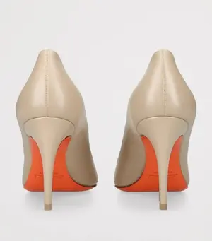 Santoni Leather Sibille 85 Pumps - Beige