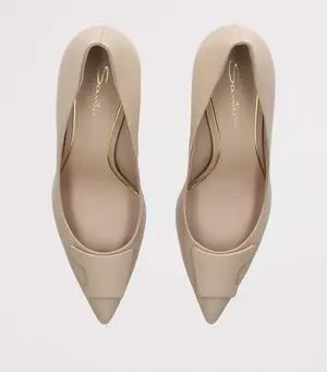 Santoni Leather Sibille 85 Pumps - Beige