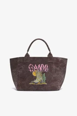 GANNI Medium Western Boot Tote - Brown