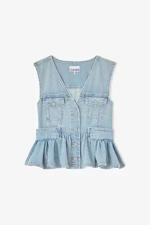 GANNI Sleeveless Vest - Blue