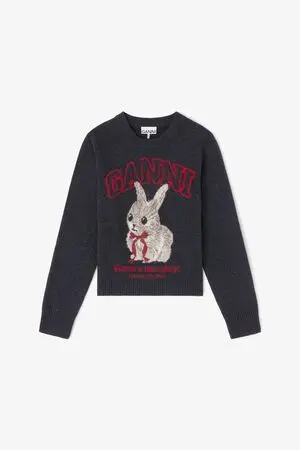 GANNI Graphic Wool Sweater - Mixed