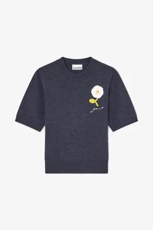GANNI Crochet Appliqué T-shirt - Mixed