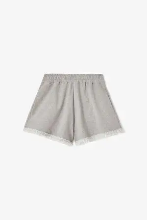 GANNI Printed Elasticated Waist Shorts - Grey