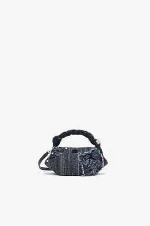 GANNI Mini Bou Bag With Twisted Handle - Navy