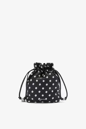 GANNI Printed Bucket Pouch - Black