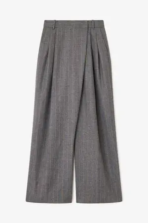 GANNI GANNI Black Embroidered Lace Wide-Leg Trousers Grey