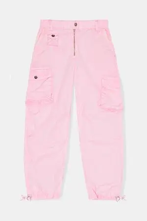 GANNI GANNI Black Embroidered Lace Wide-Leg Trousers Pink