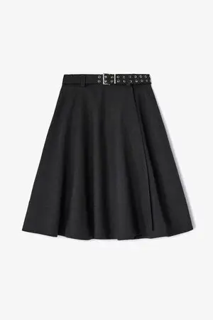 GANNI Wool Suiting Wrap Skirt - Mixed