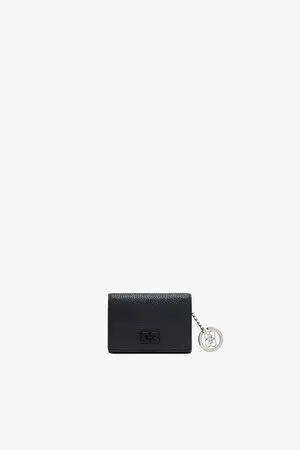 GANNI Bou Card Holder With Flap Black