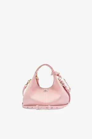 GANNI Grained Mini Hobo Bag - Pink