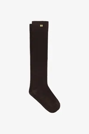 GANNI GANNI Wool Mix High Socks Brown