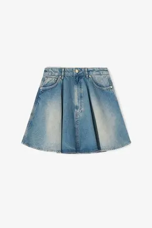 GANNI Tint Rigid Denim Skirt - Blue