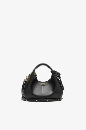 GANNI Mini Hobo Bag - Black