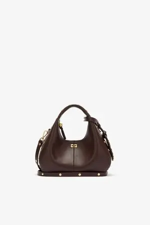 GANNI Mini Hobo Bag - Brown