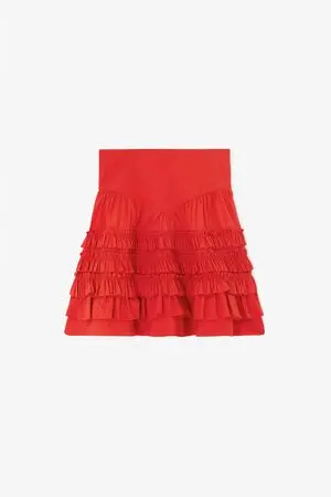 GANNI Asymmetrical Hem Skirt - Goji Berry