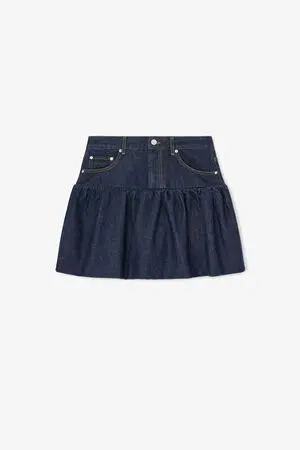 GANNI Asymmetrical Hem Skirt - Navy