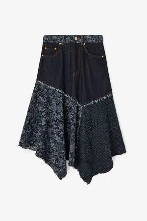 GANNI Asymmetrical Hem Skirt - Navy