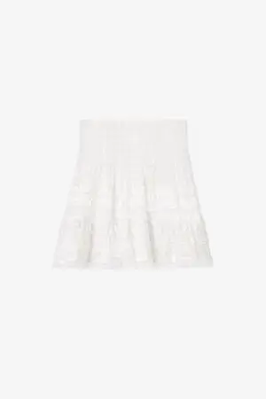 GANNI Ruched Hem Cotton Skirt - White