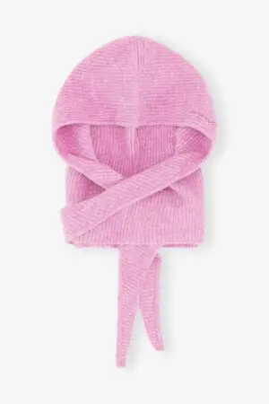 GANNI Soft Wool Balaclava - Pink