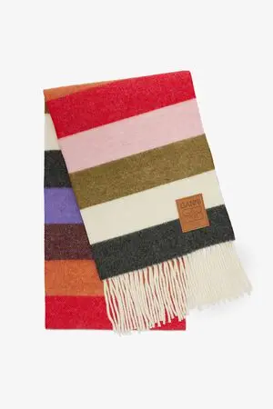 GANNI Wool Knit Scarf - Mixed