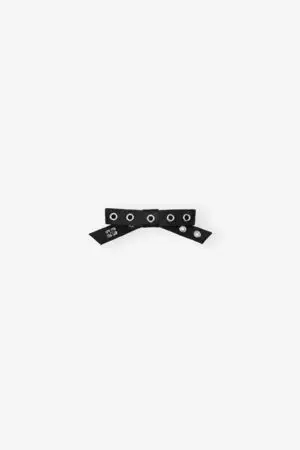 GANNI Eyelet Bow Barrette - Black