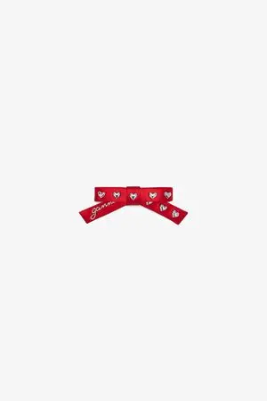 GANNI Eyelet Bow Barrette - Red