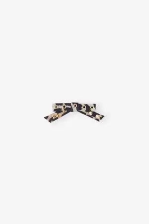 GANNI Leopard Eyelet Bow Barrette - Mixed