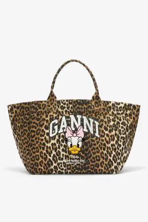 GANNI X Disney Daisy Duck Leopard Tote - Brown