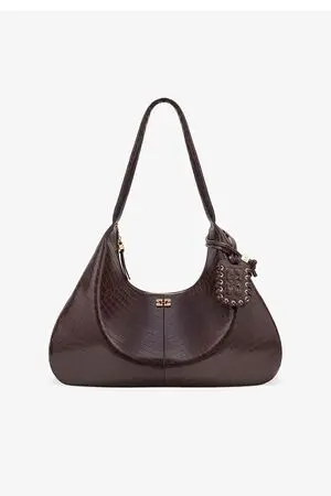 GANNI Xxl Croco Hobo Bag - Brown