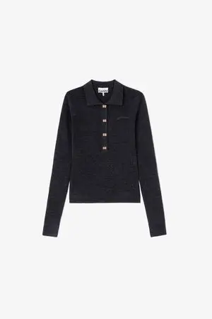 GANNI Knitted Polo Shirt - Mixed