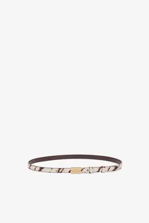GANNI Kat Small Belt With Butterfly Logo Buckle - White