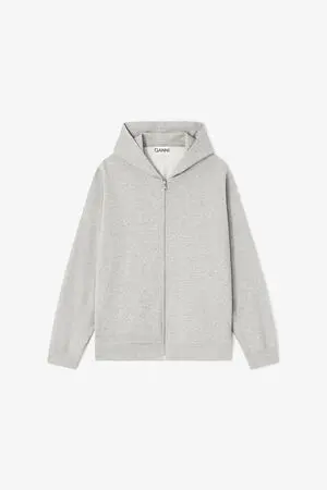 GANNI Teddy Zip Hoodie - Grey