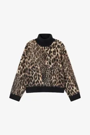 GANNI Leopard Print High-neck Sweater - Mixed