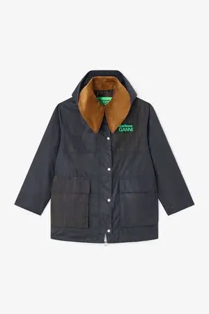 GANNI X Barbour Waxed Jacket - Navy