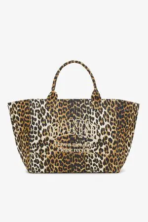 GANNI Leopard Print Tote - Mixed